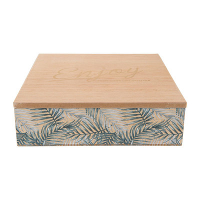 Theedoos tropical 9-vaks - MDF - 24x7x7 cm | Xenos