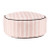 Poef rond met strepen - 40x20 cm - roze/wit | Xenos