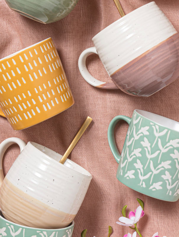 mok met ribbel - 2-tone - naturel | Xenos